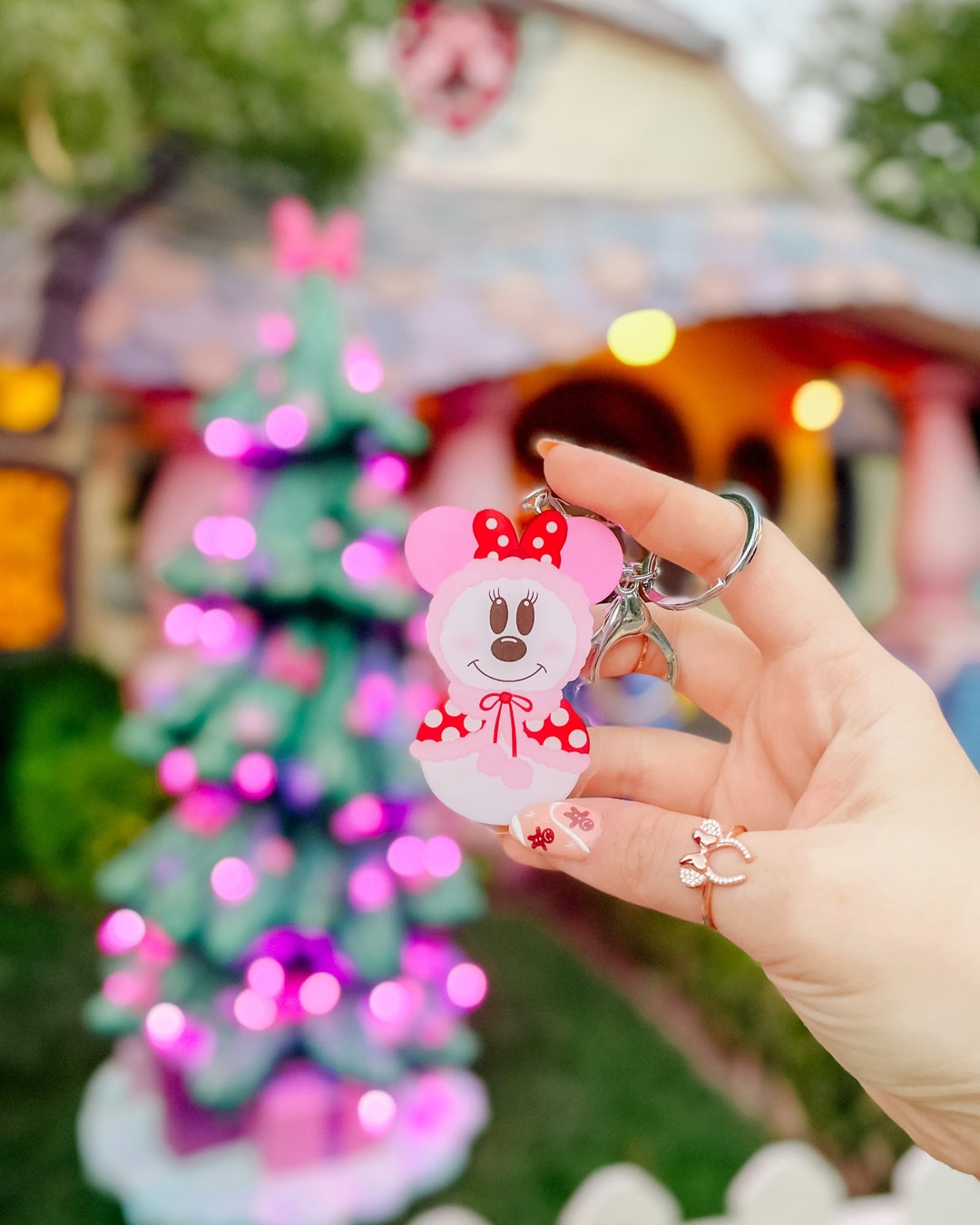 Snowman Minnie Keychain Disney Keychain Minnie Bag Charm - Etsy