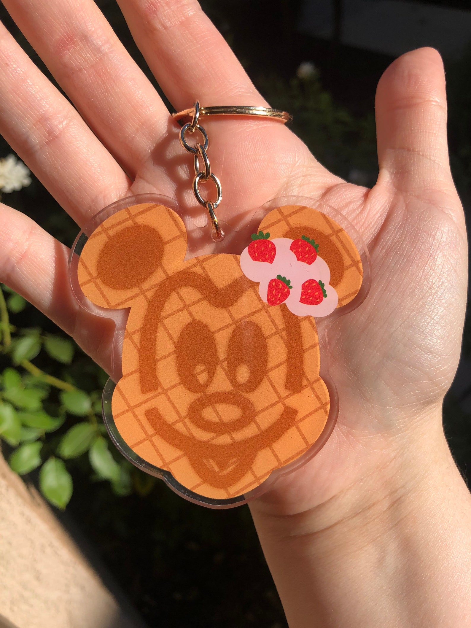 Mickey Waffle Keychain Disney Keychain Mickey Bag Charm - Etsy