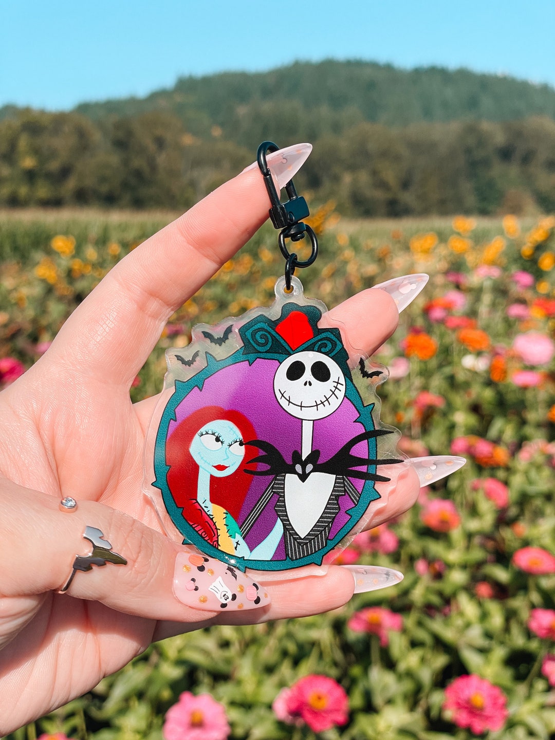Jack and Sally Keychain Halloween Keychain Nightmare Bag Charm ...