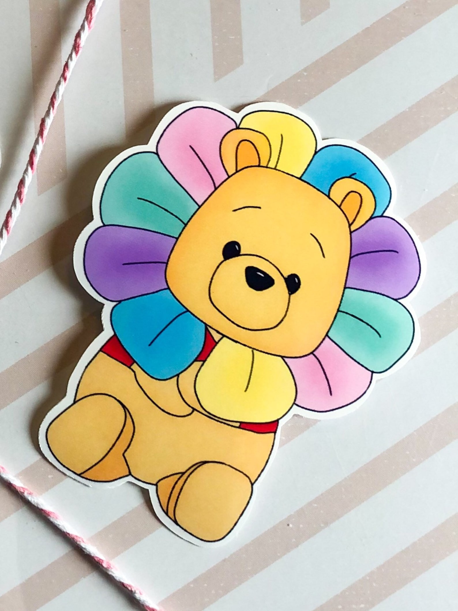 Pooh sunflower sticker Pooh decal Vinyl sticker Pooh | Etsy
