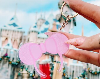 Mouse Ears Keychain Disney Ears Glitter Mickey Minnie Ear Handmade ...