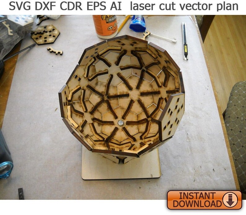 Soccer Ball. Laser Cut Files SVG, DXF Vector Plans, Glowforge Files ...