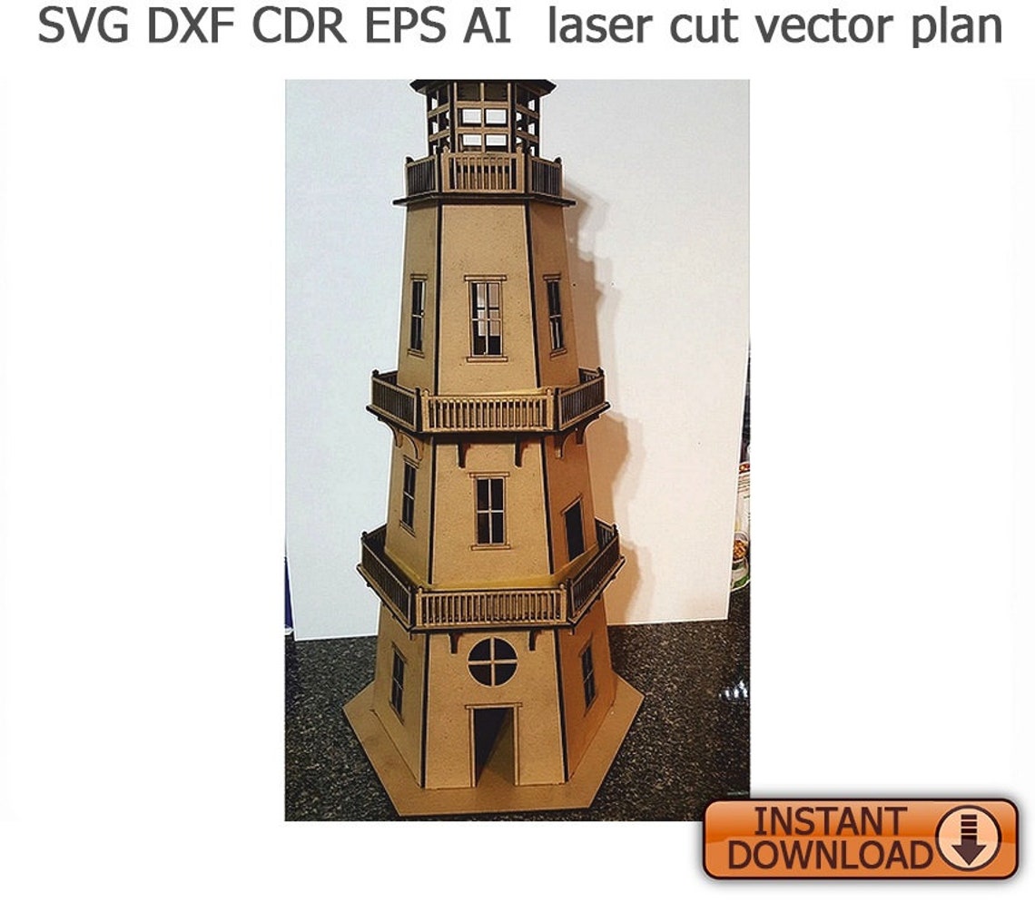 Lighthouse. Laser Cut Files SVG DXF CDR Vector Plans Cnc - Etsy