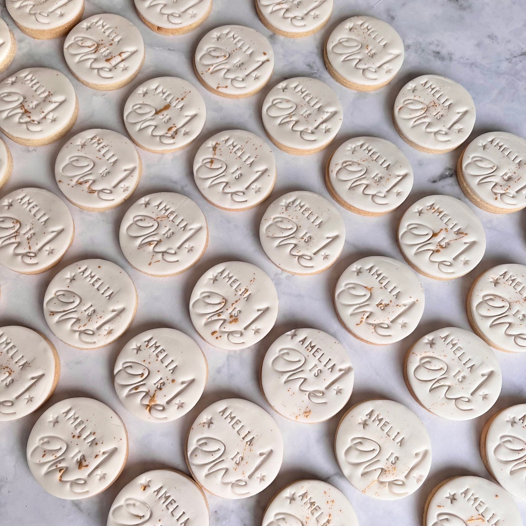 1st Birthday Biscuits, Kids Biscuits, One Year Old Party Favours ...