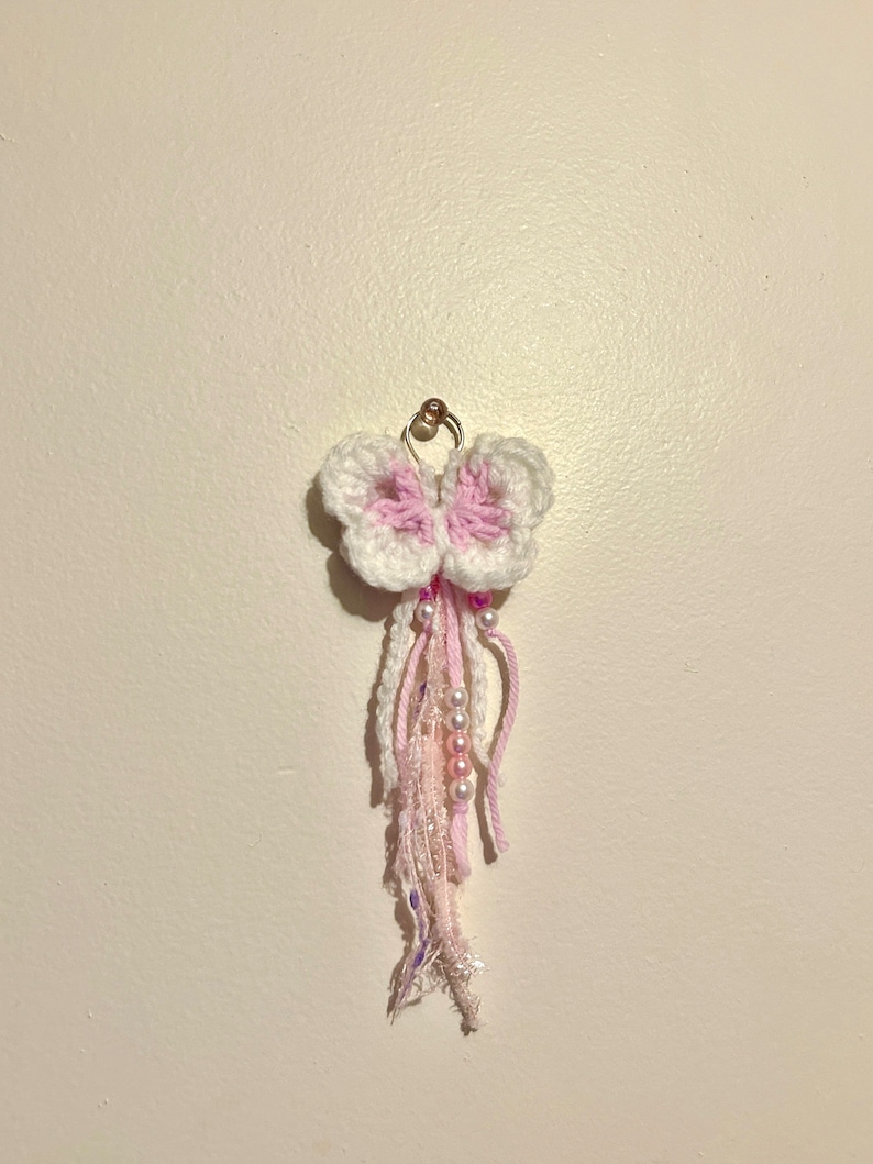 Butterfly Crochet Keychain Cute Accessory - Etsy