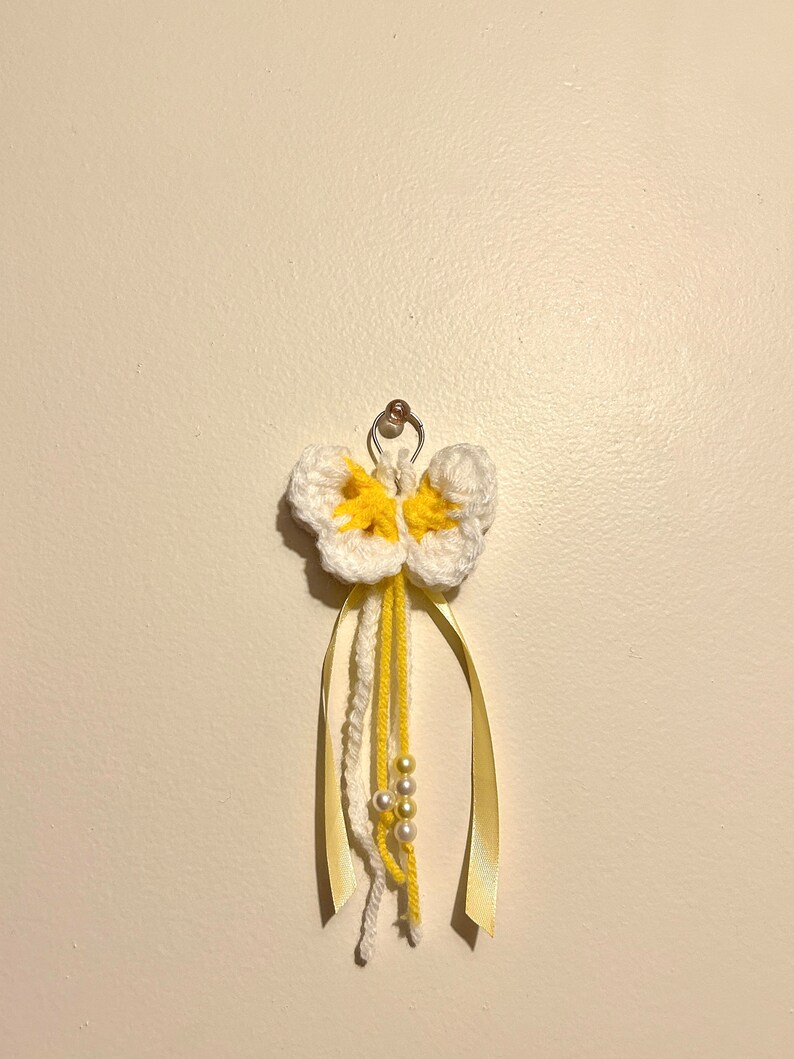 Butterfly Crochet Keychain Cute Accessory - Etsy