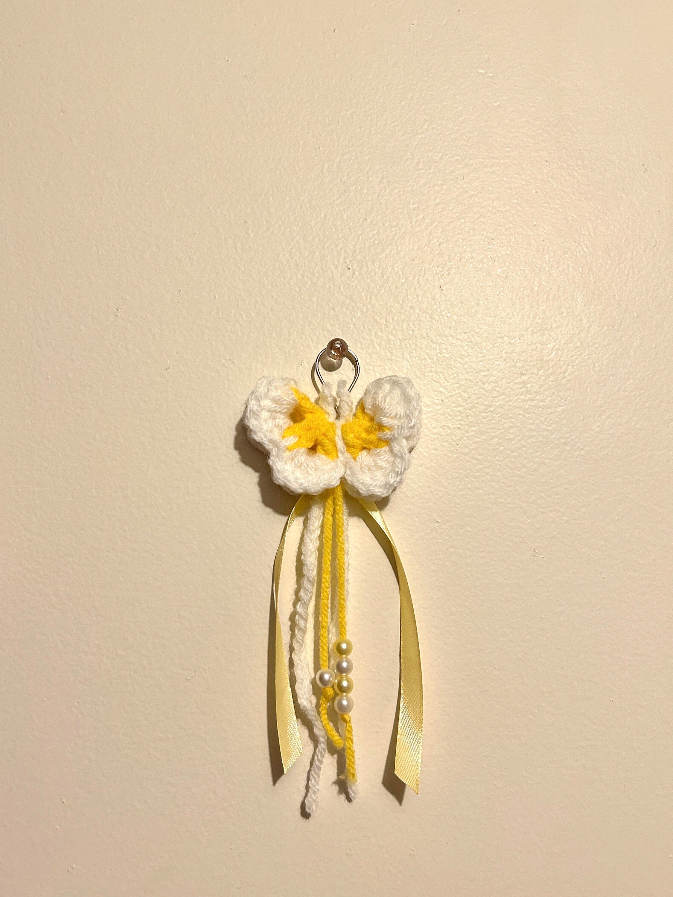 Butterfly Crochet Keychain Cute Accessory - Etsy