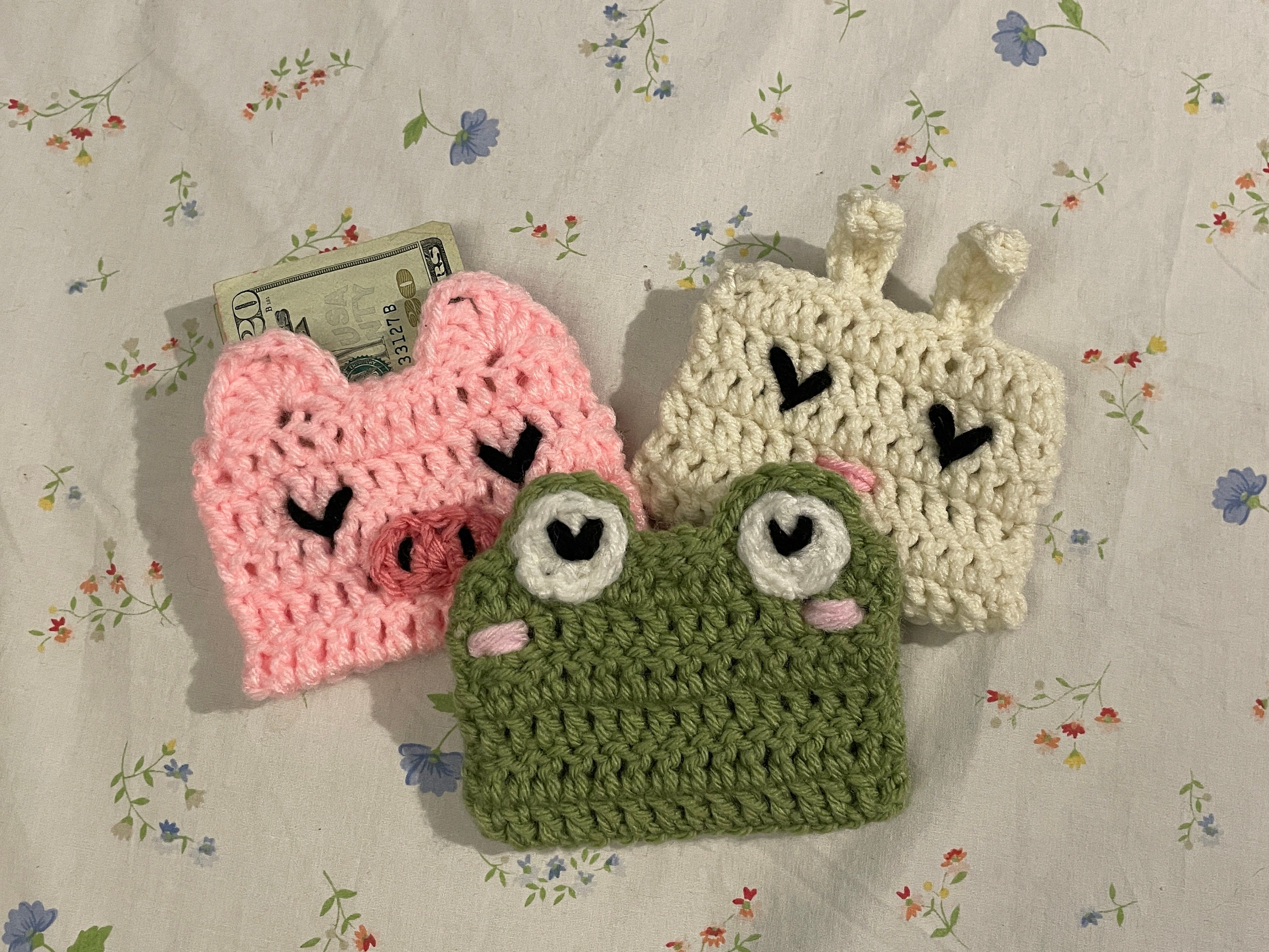 Cute Animal Crochet Card Wallet Small Pouch With Snaps - Etsy