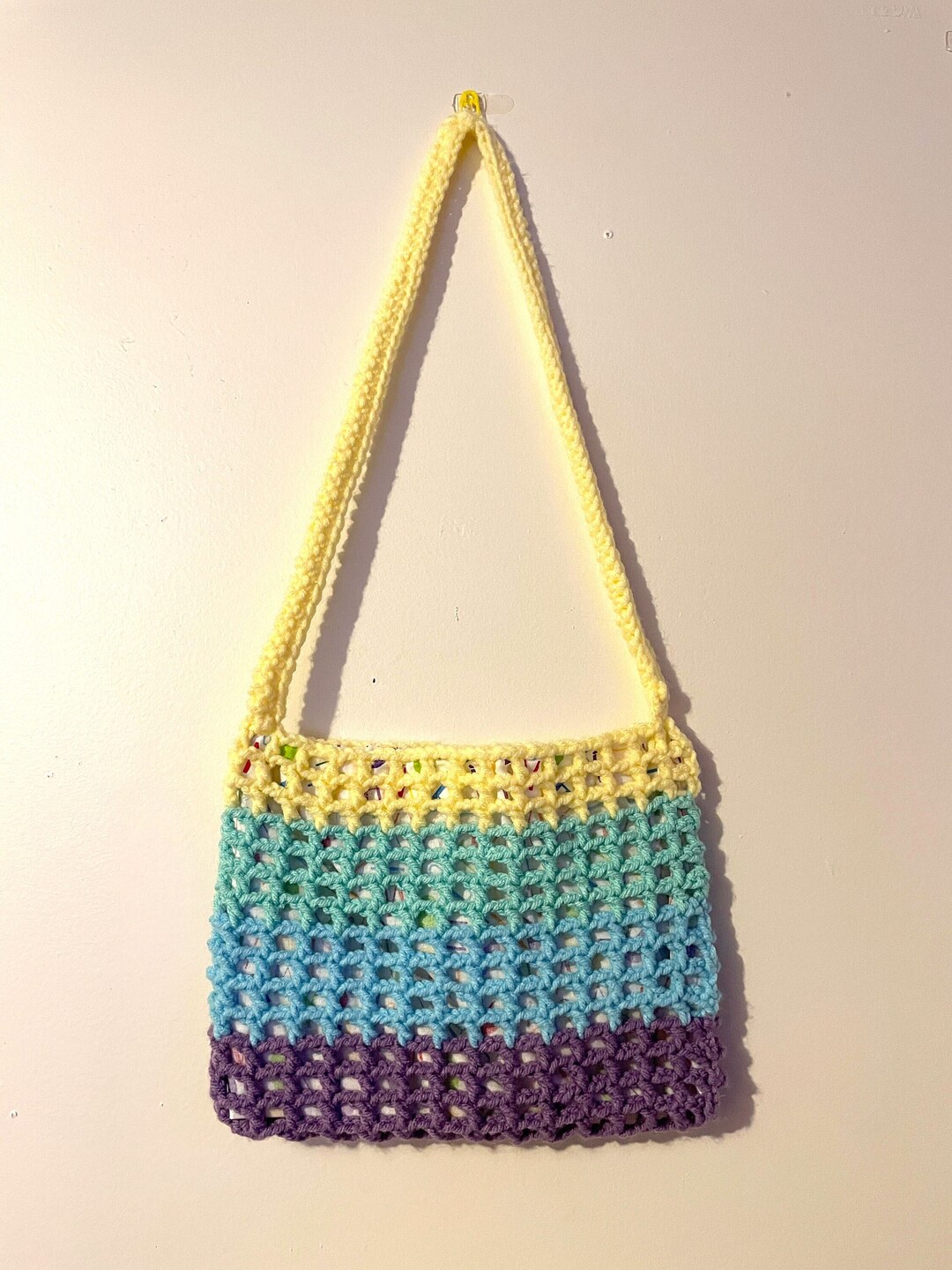 Crochet Mesh Bag Net Crochet Shoulder Bag With Lining - Etsy