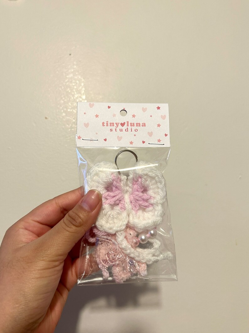 Butterfly Crochet Keychain Cute Accessory - Etsy