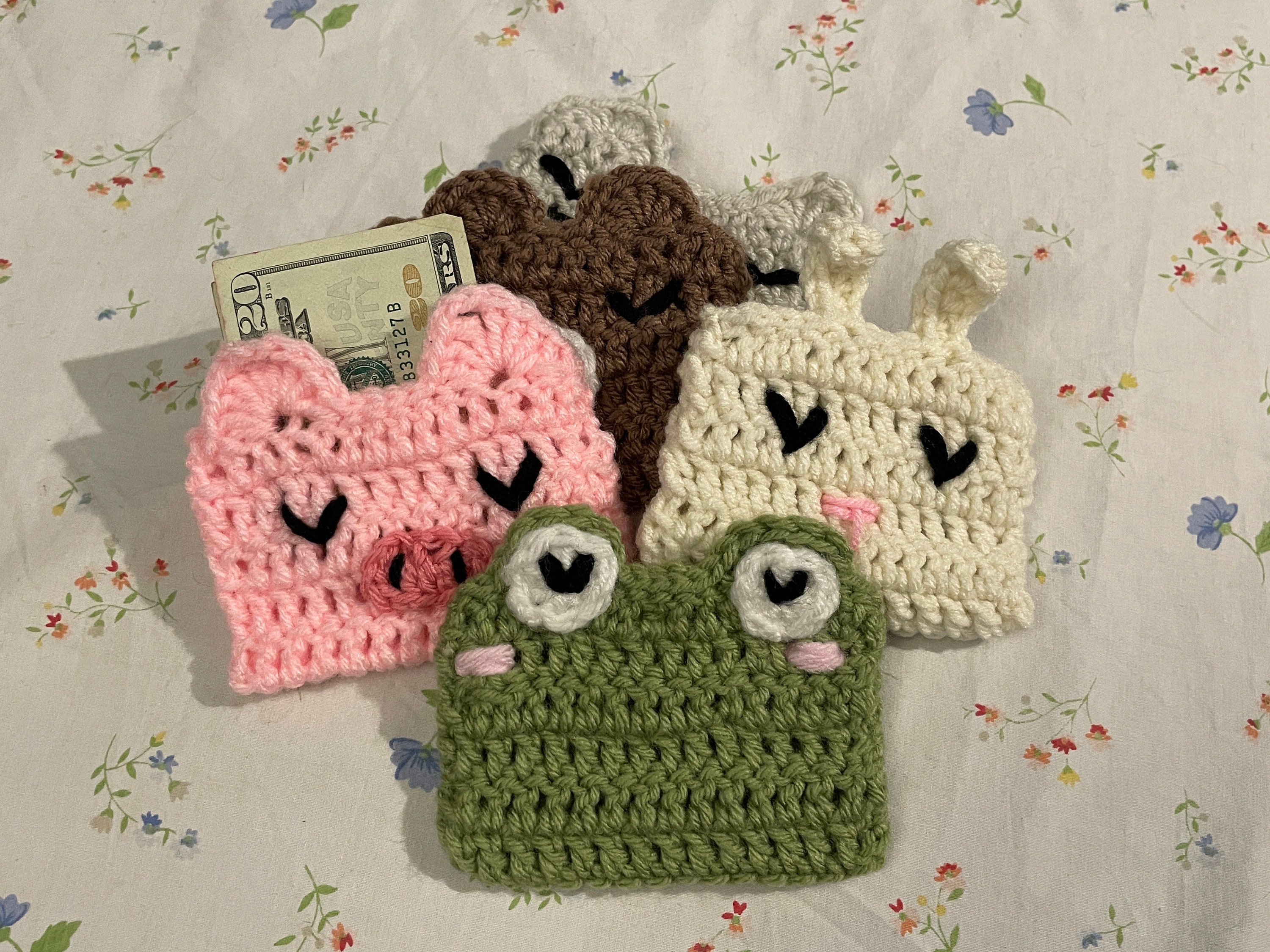 Cute Animal Crochet Card Wallet Small Pouch With Snaps - Etsy
