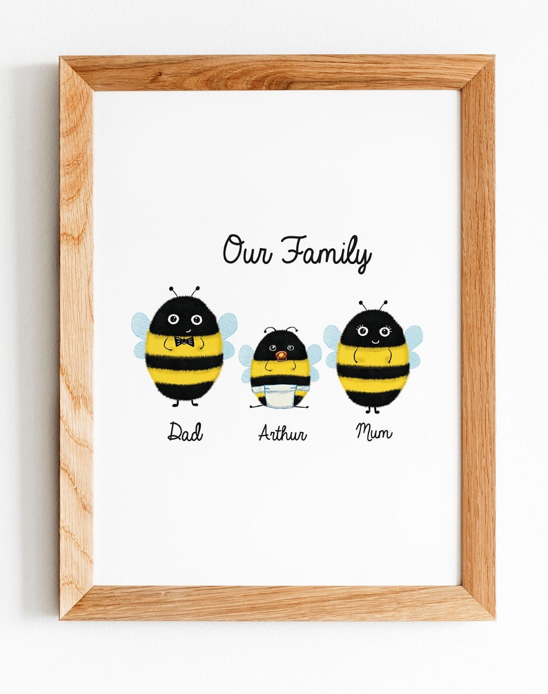 Personalised Family Gift Bees Family Tree Bee Print - Etsy