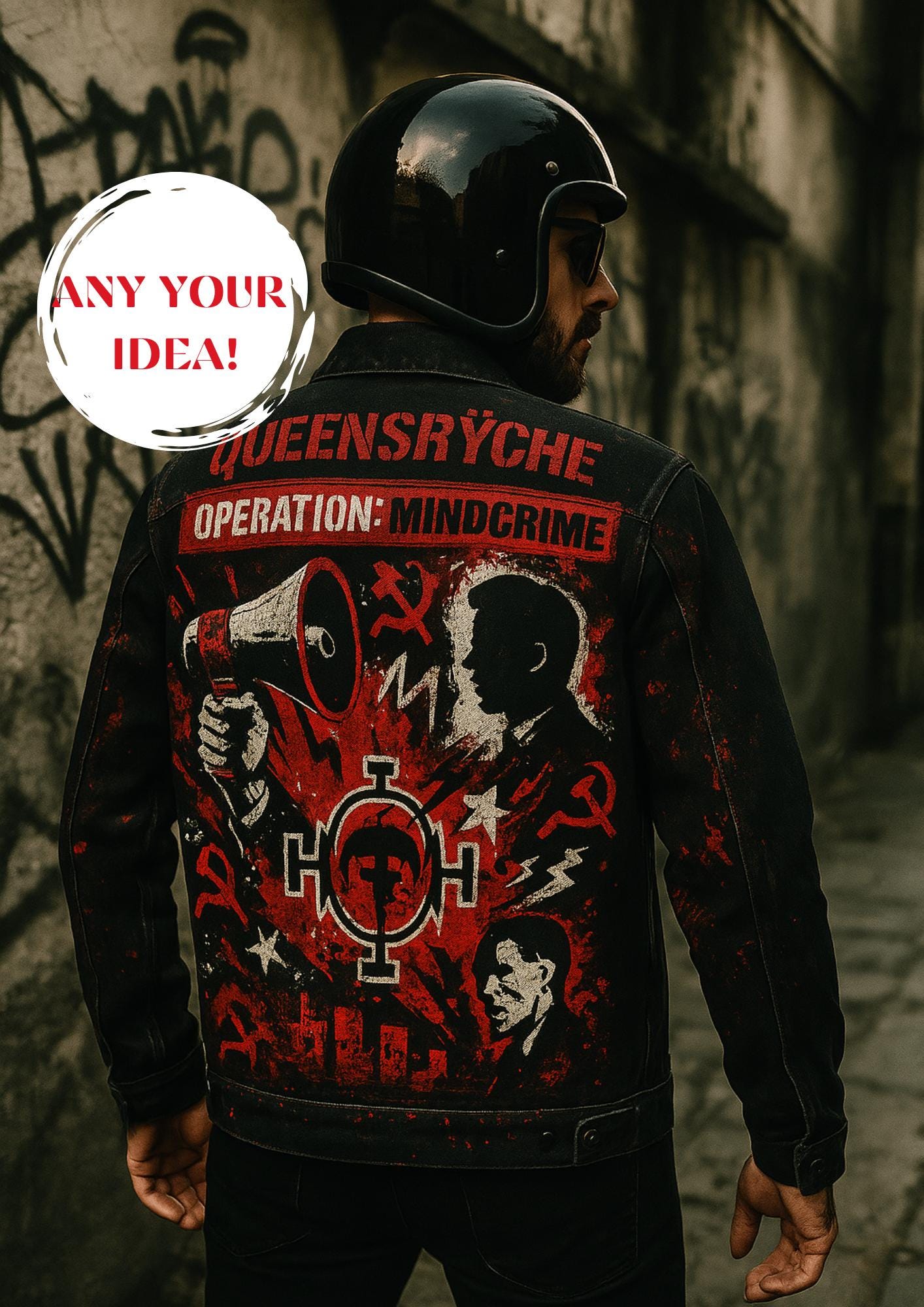 Hand-painted Denim Jacket – "operation: Mindcrime" Inspired Wearable ...