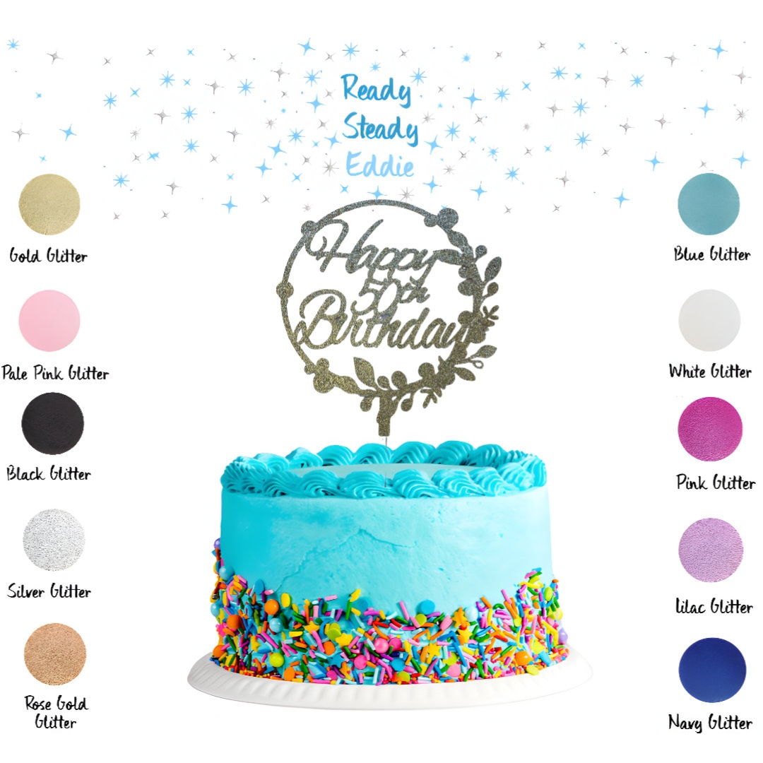 Happy 50th Birthday Cake Topper - Etsy