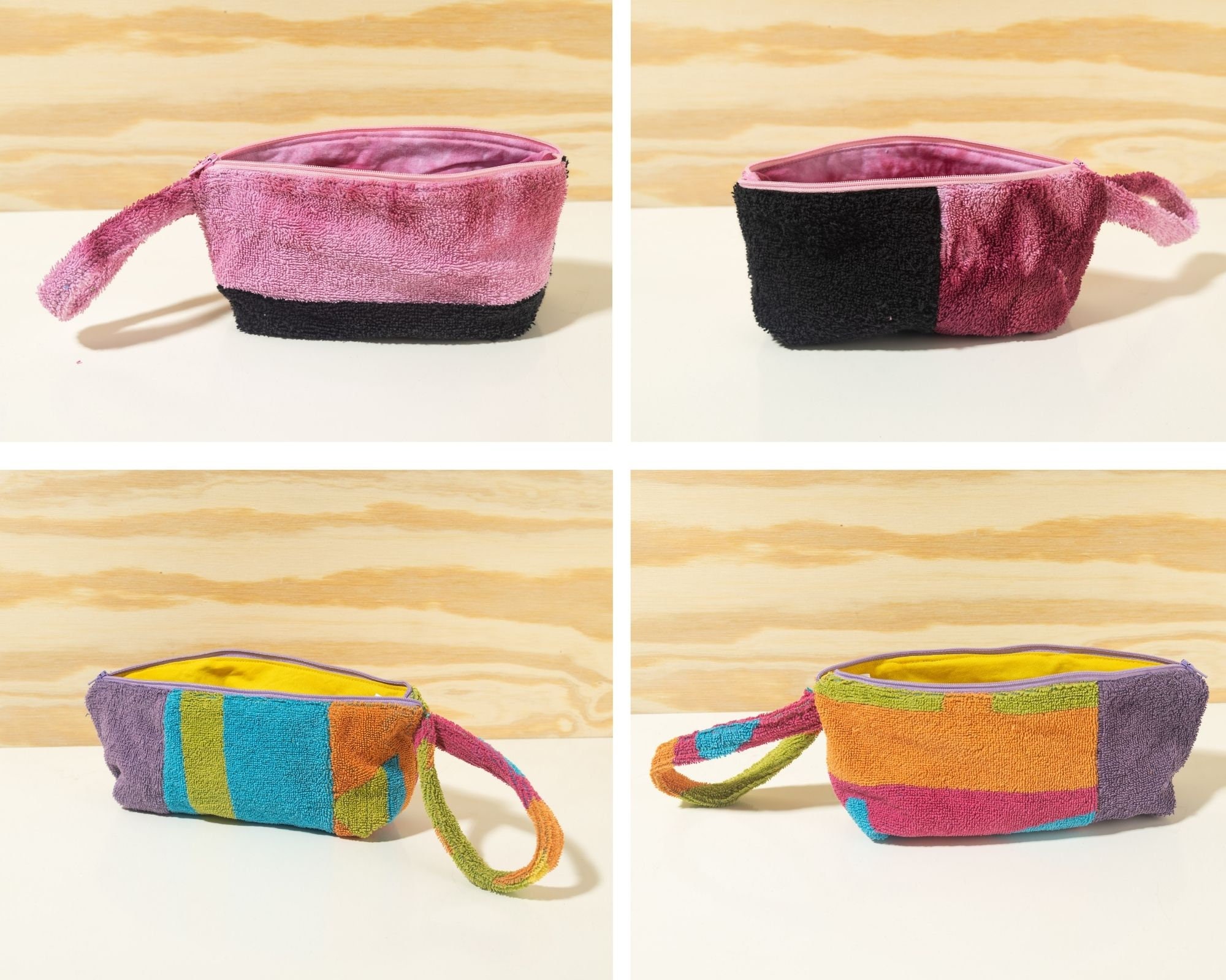 Upcycled Terry Cloth Towel Zipper Pouch Bag With Wristlet - Etsy