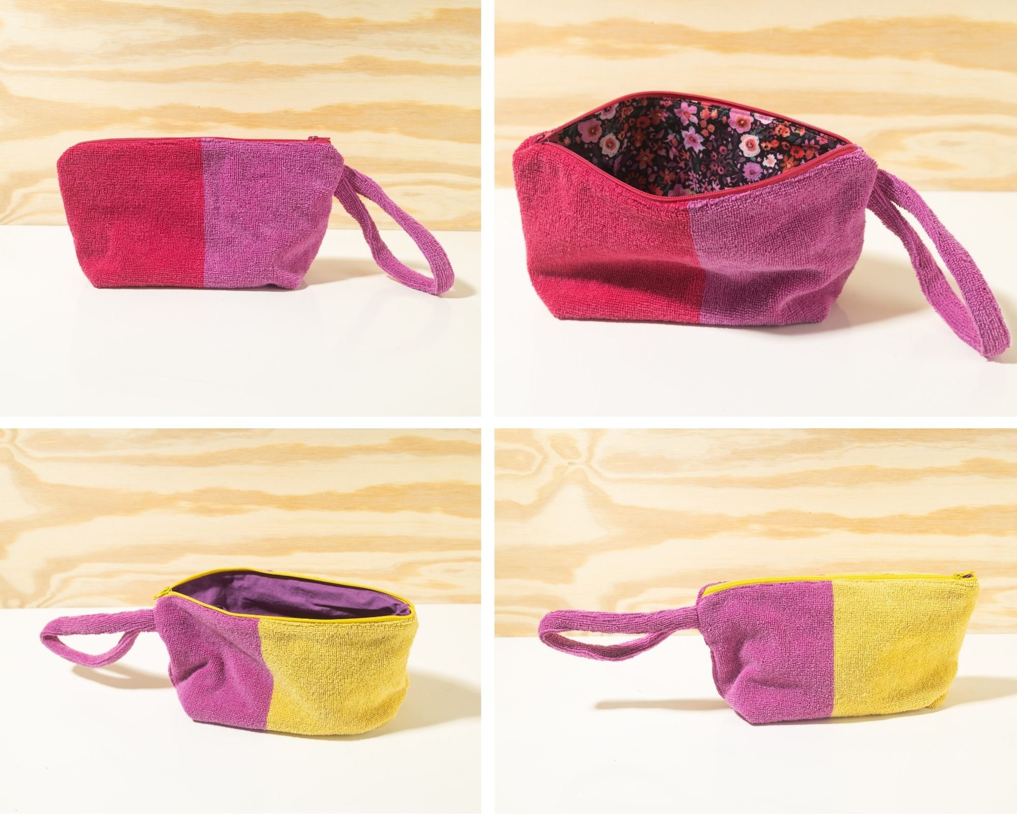 Upcycled Terry Cloth Towel Zipper Pouch Bag With Wristlet | Etsy