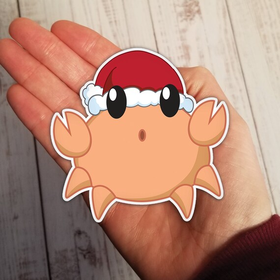 Crab Crew Santa Sticker Cute Anime Chibi Crab Beach Pirate - Etsy UK