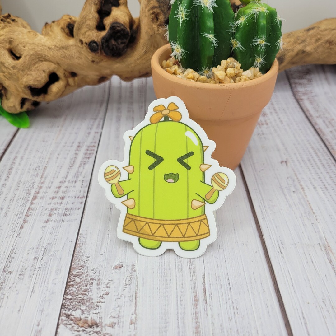 Cactus Sticker Matte Vinyl, Cute Anime Chibi Stickers - 3" - Etsy
