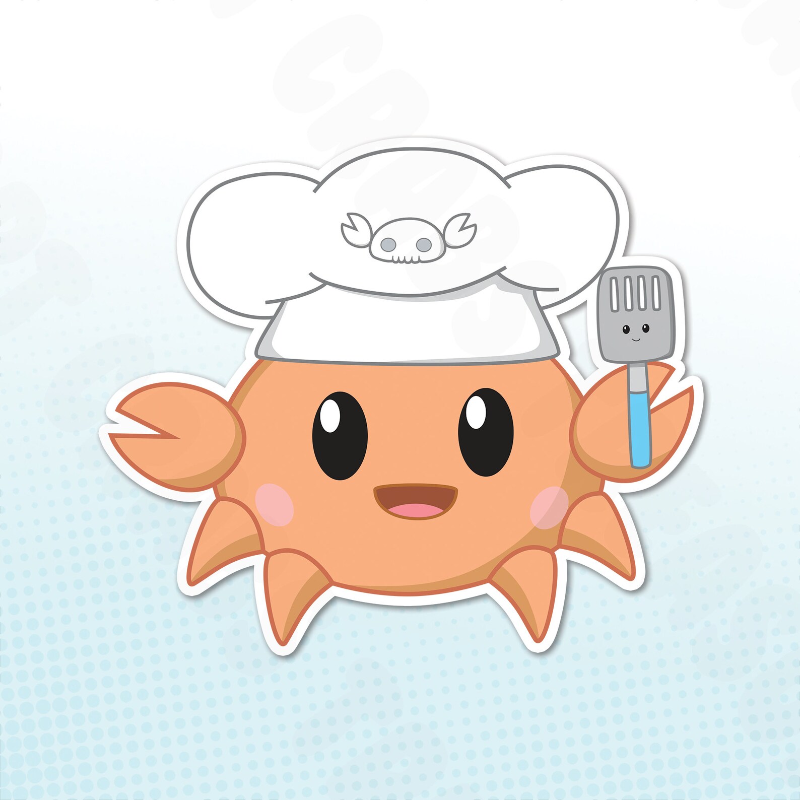 Capt Crabs Chef Sticker Cute Anime Chibi Crab Beach Pirate - Etsy