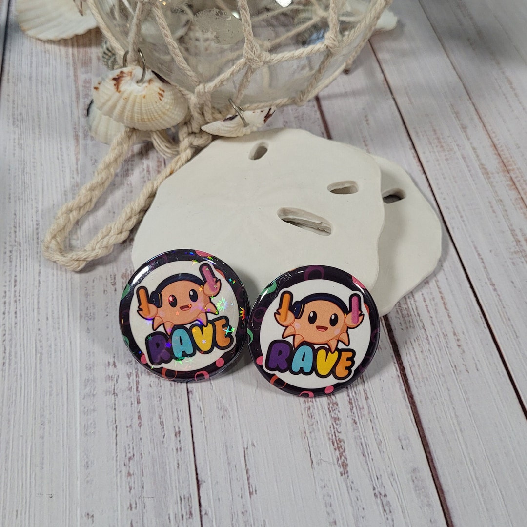 Crab Rave Pin-back Button 1.50 In. / Pinback Button / Badges Pins - Etsy