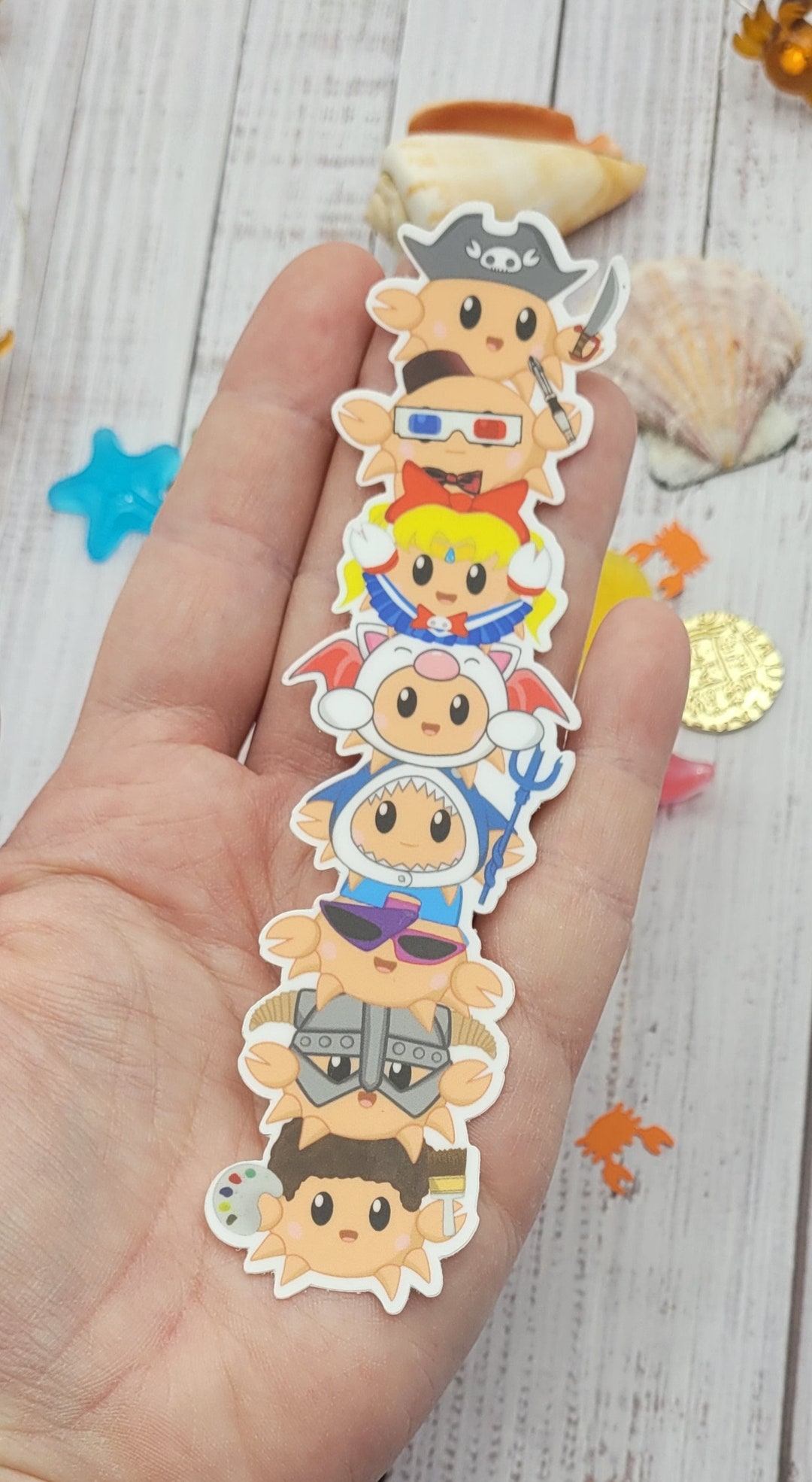 Crab Character Totem Cute Cosplay Sea Creatures Sticker Matte - Etsy