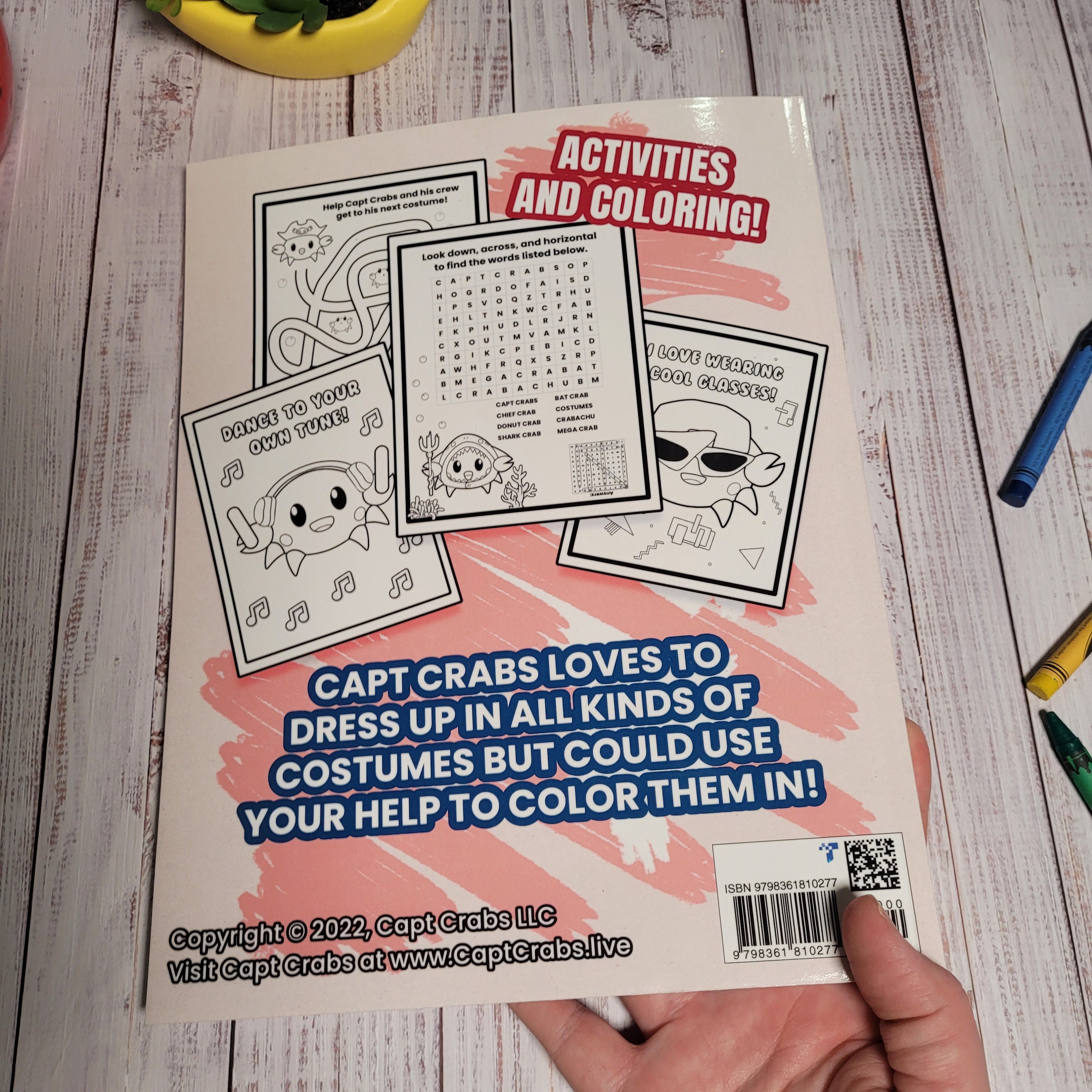 Coloring Book: Capt Crabs Coloring and Activity Book for Kids - Etsy