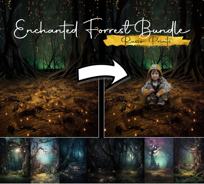 10 Enchanted Forrest Digital Backgrounds, Composite, Studio Backdrop ...