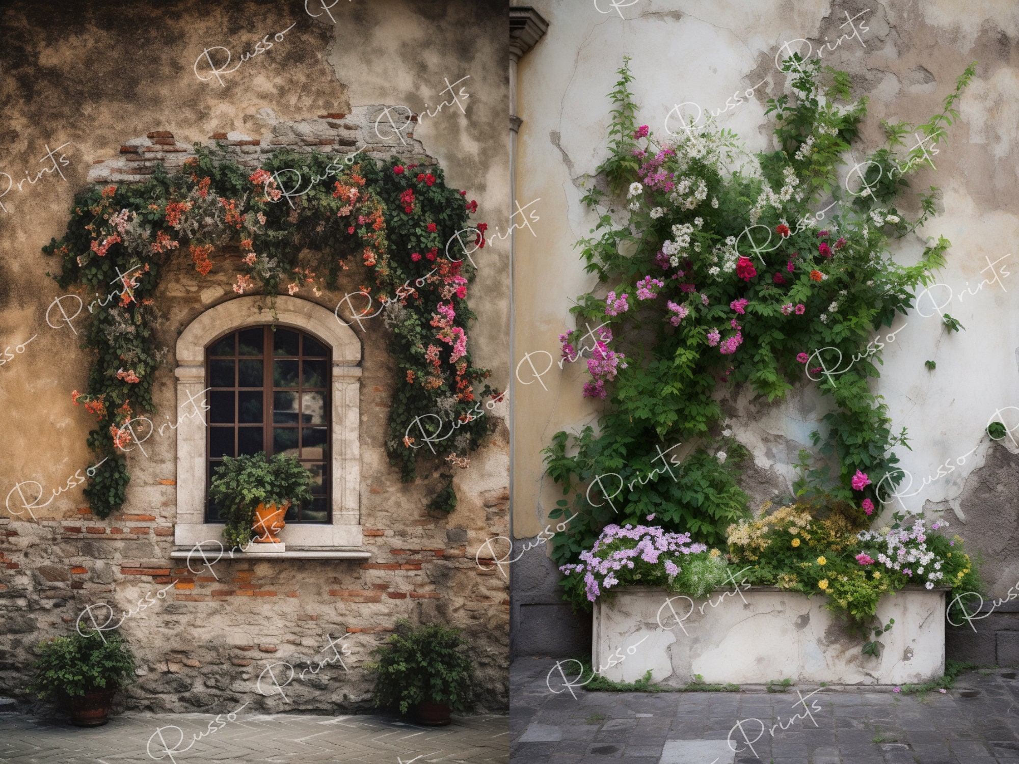 8 Italy Floral Digital Backgrounds, Backdrop Overlays, Studio Backdrop ...