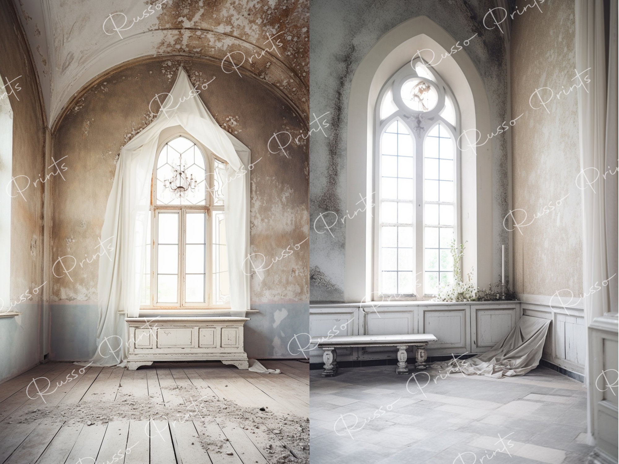 12 Old Church Digital Backgrounds, Maternity Backdrop Overlays, Studio ...