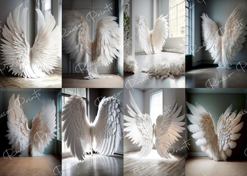 11 Angel Wings Maternity Digital Backdrop, Maternity Backdrop Overlays ...