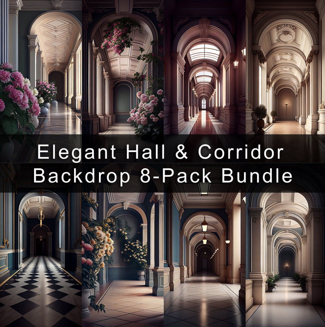 8x Hallway & Corridor Digital Backdrop Overlays, Maternity Backdrop ...