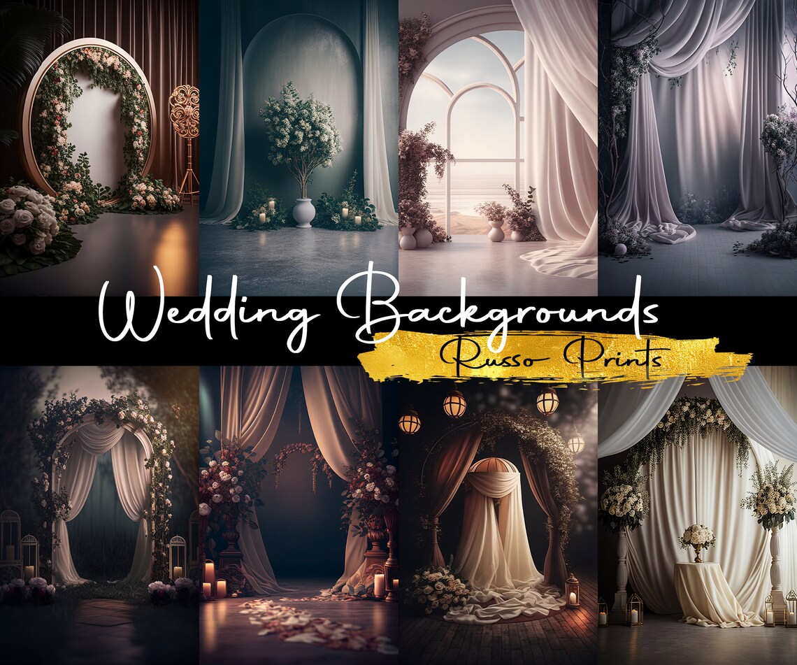 10 Digital Backdrops, Bundle Wedding Overlays, Studio Backdrop Overlay ...