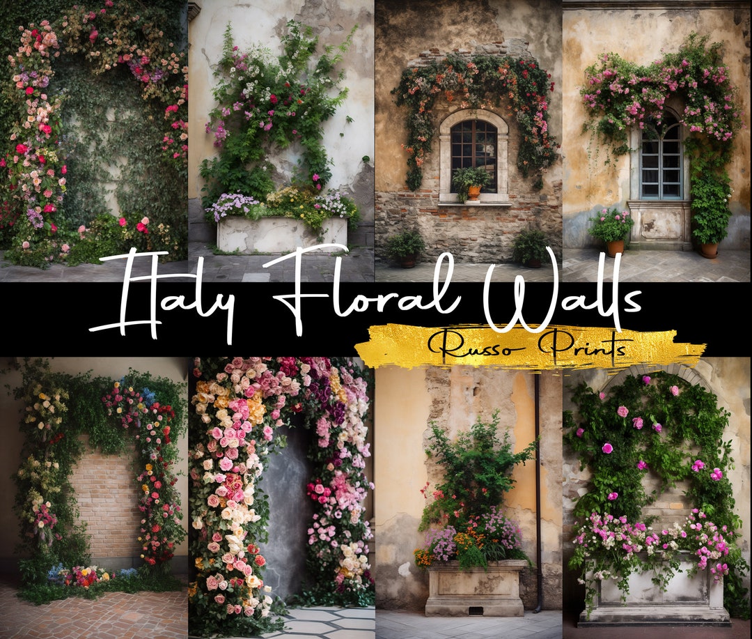8 Italy Floral Digital Backgrounds, Backdrop Overlays, Studio Backdrop ...