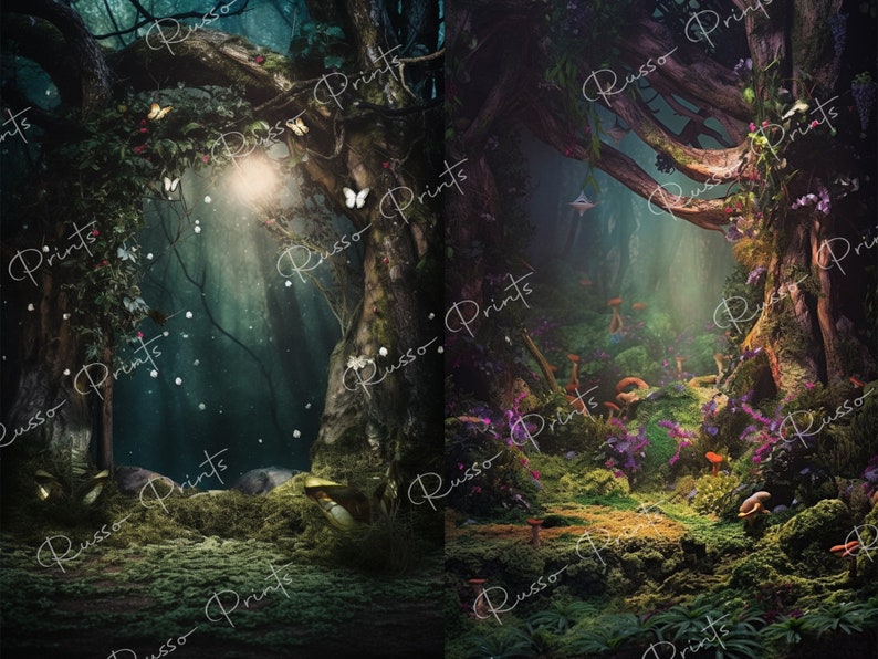 10 Enchanted Forrest Digital Backgrounds, Composite, Studio Backdrop ...