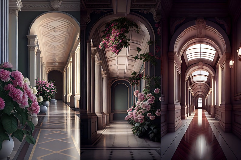 8x Hallway & Corridor Digital Backdrop Overlays, Maternity Backdrop ...