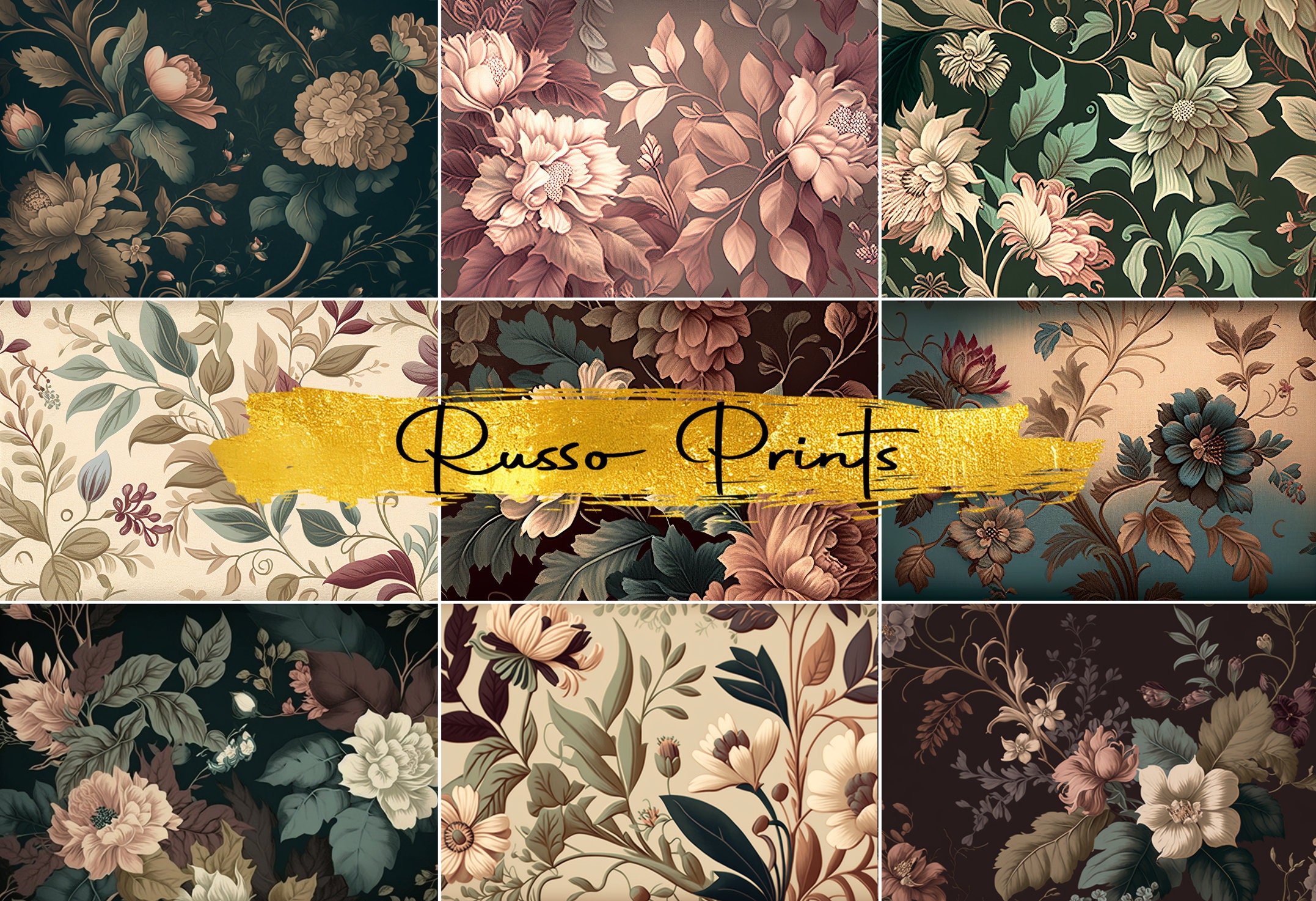12 Floral Wallpaper Textures Backdrop Overlays Fine Art Textures
