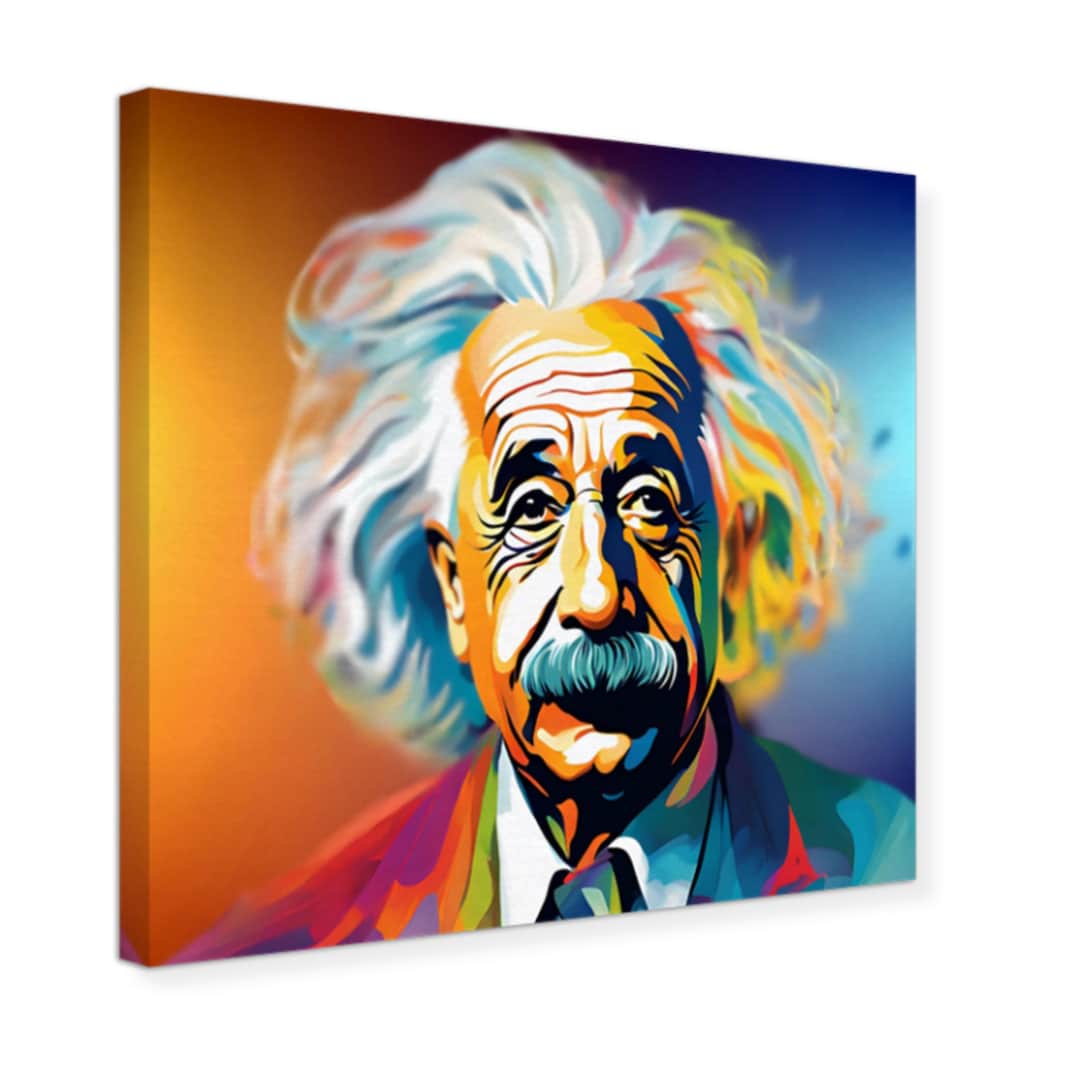 Albert Einstein Wall Art Canvas Pop Art Print Abstract - Etsy