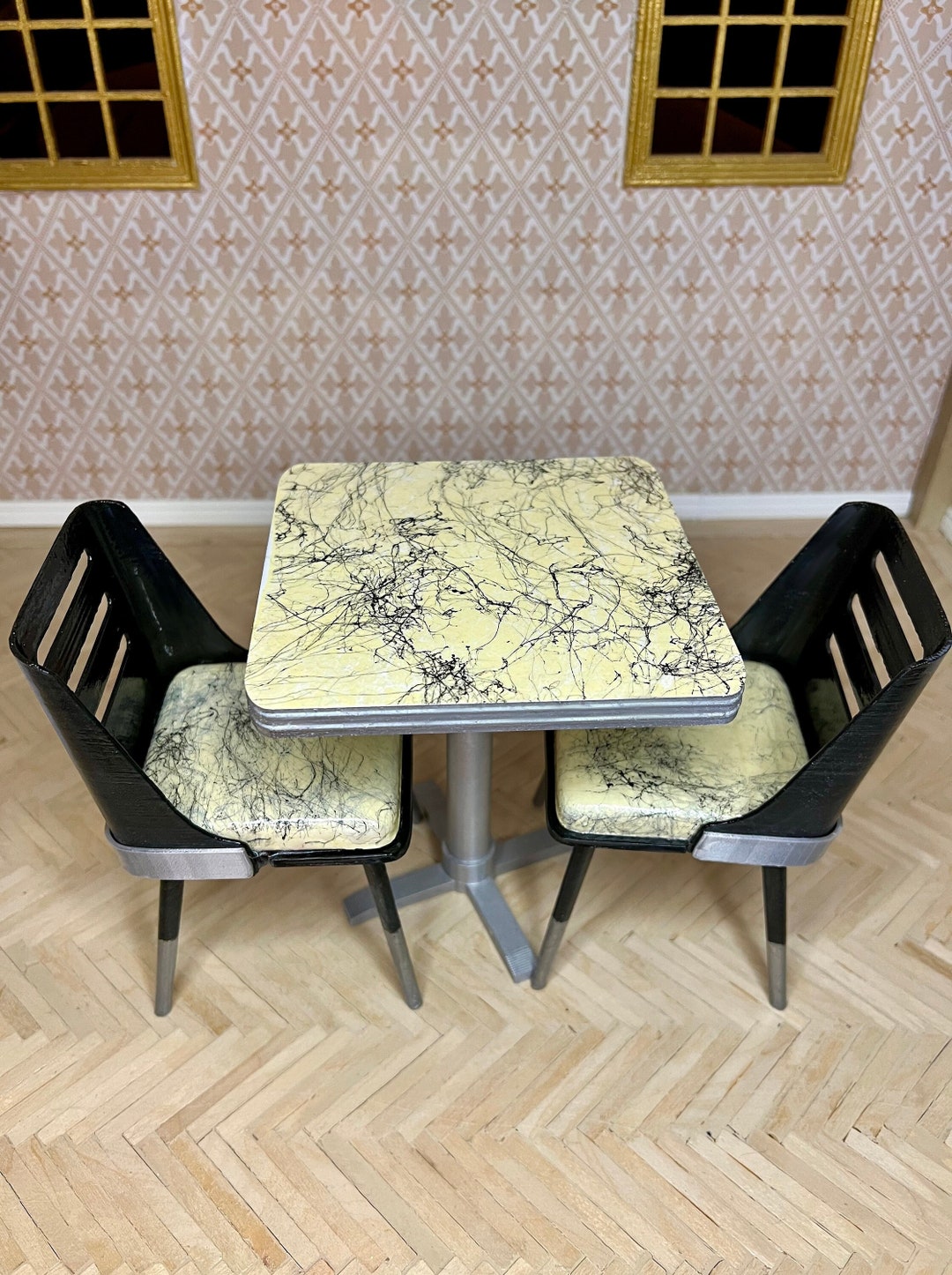 Two Seat Yellow Retro Dining Table for 1/6 Scale Dolls - Etsy