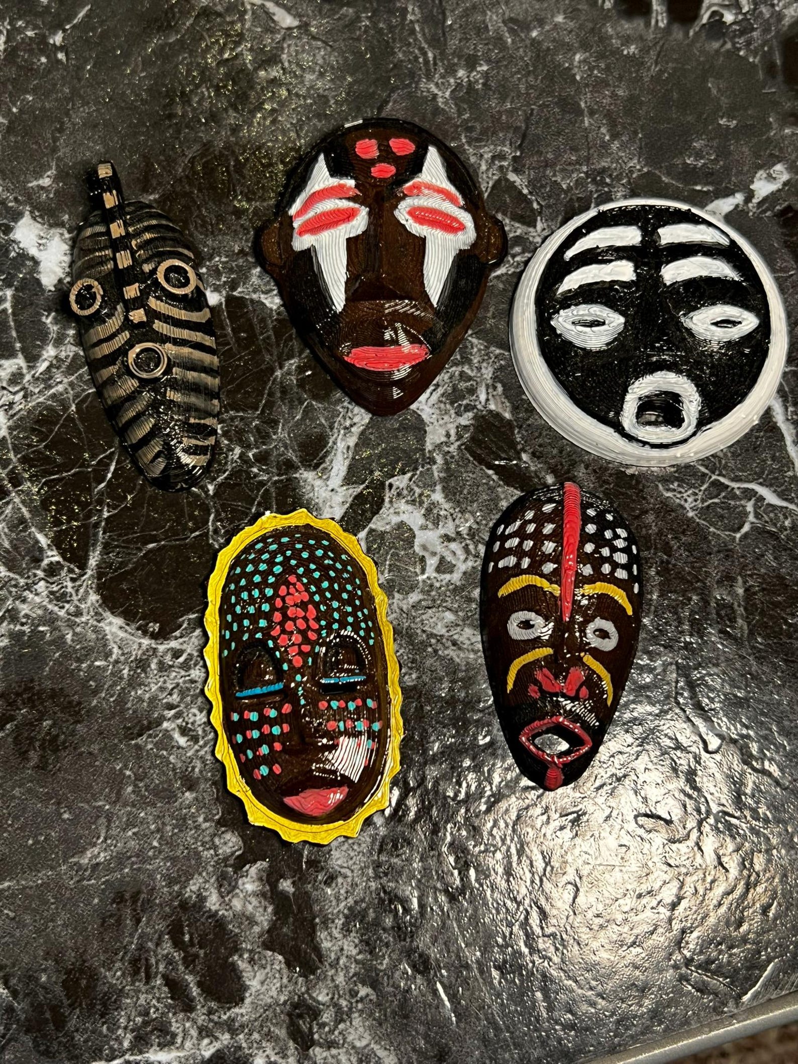 Hand-painted 1/6 Scale African Masks Unique Miniature Art Pieces - Etsy