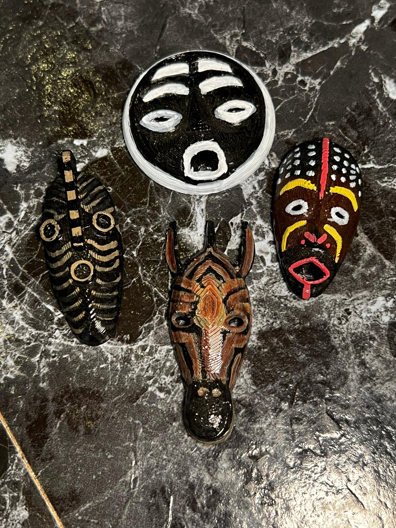 Hand-painted 1/6 Scale African Masks Unique Miniature Art Pieces - Etsy