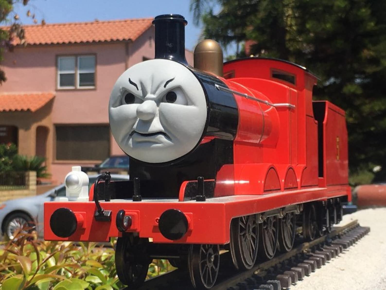 Handmade G Scale James the Red Engine Face angry - Etsy
