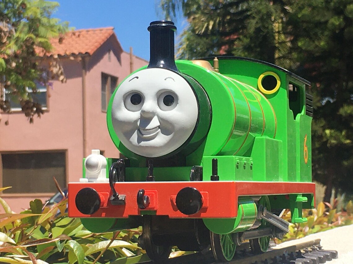 Handmade G Scale Percy the Small Green Engine Face Happy S2 | Etsy