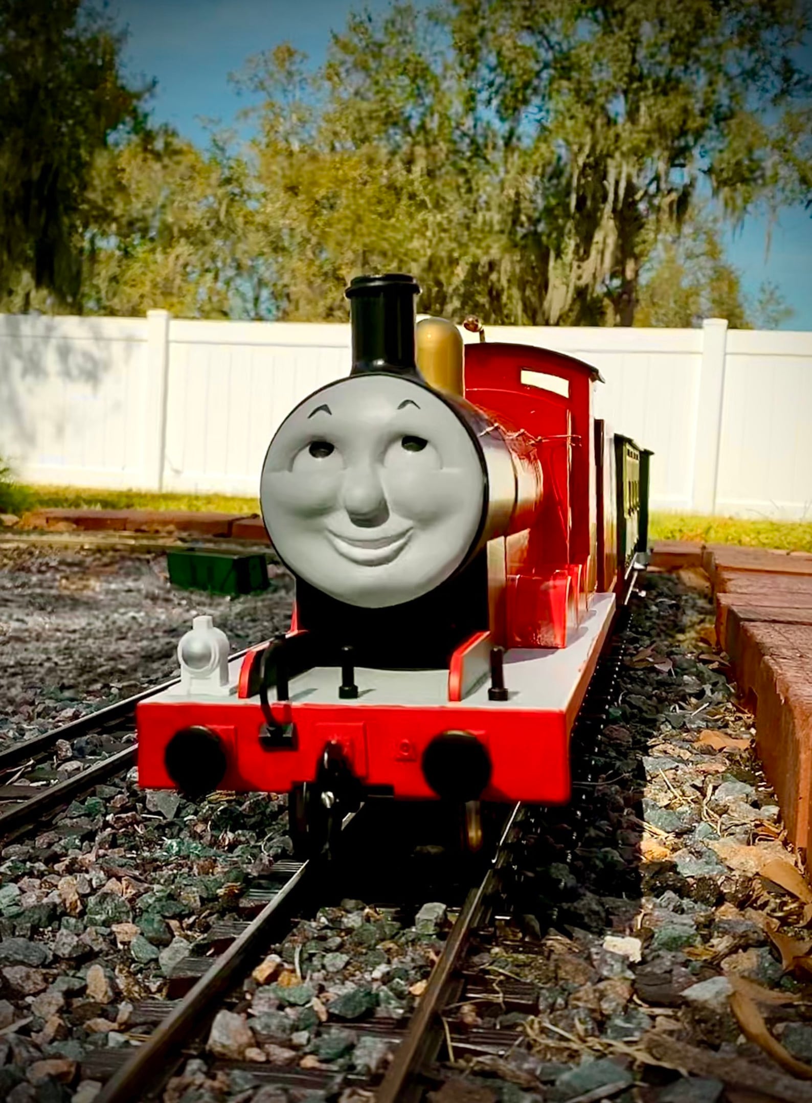 Handmade G Scale James the Red Engine Face happy 2 | Etsy