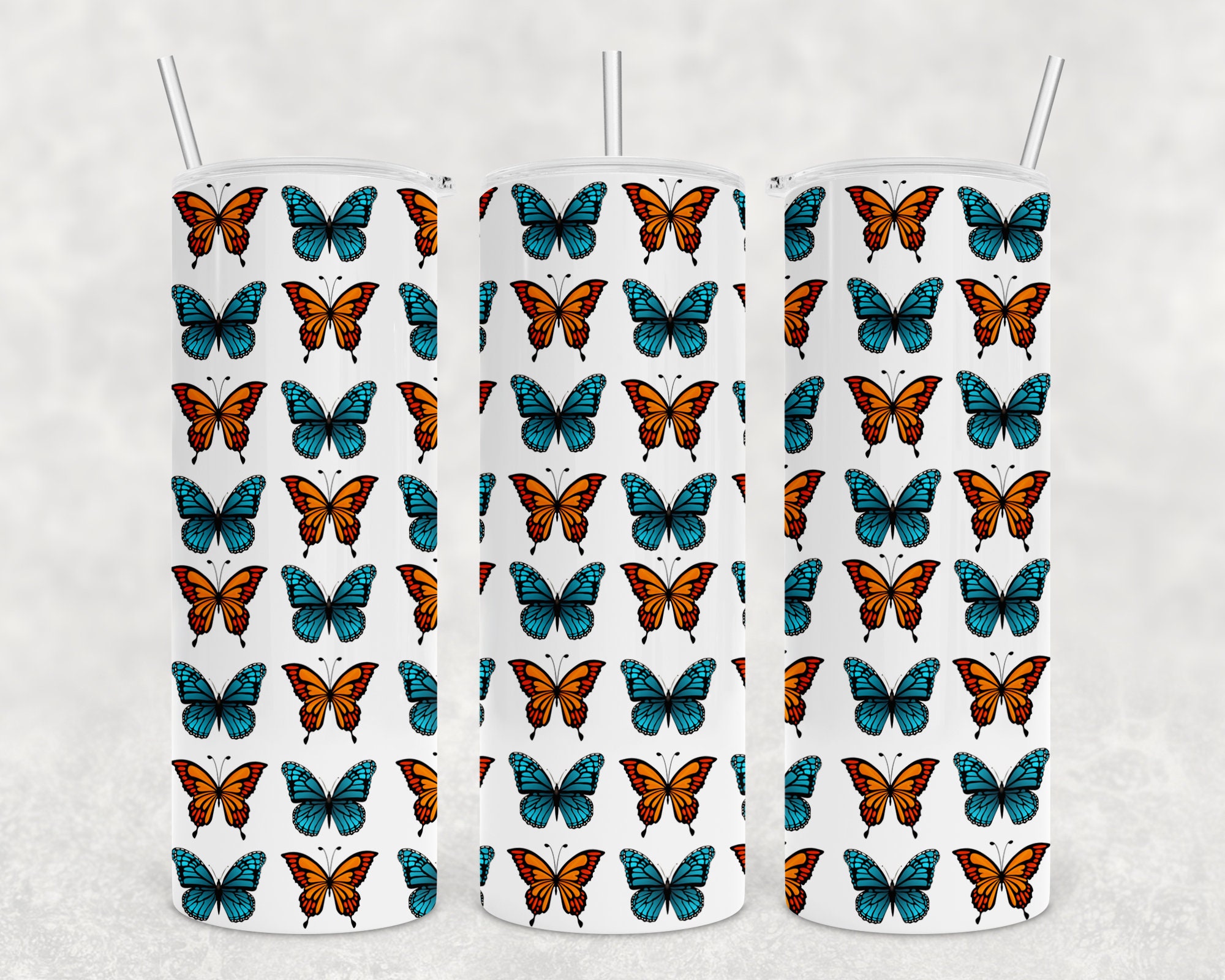 Butterfly Sublimation Design Download Skinny Straight | Etsy