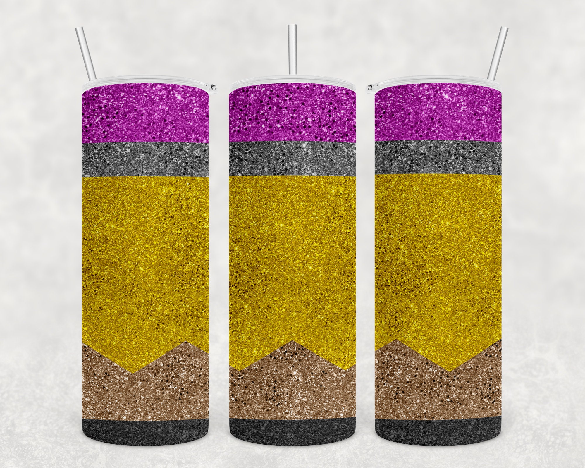 Glitter Pencil Sublimation Design Download Skinny Straight - Etsy UK