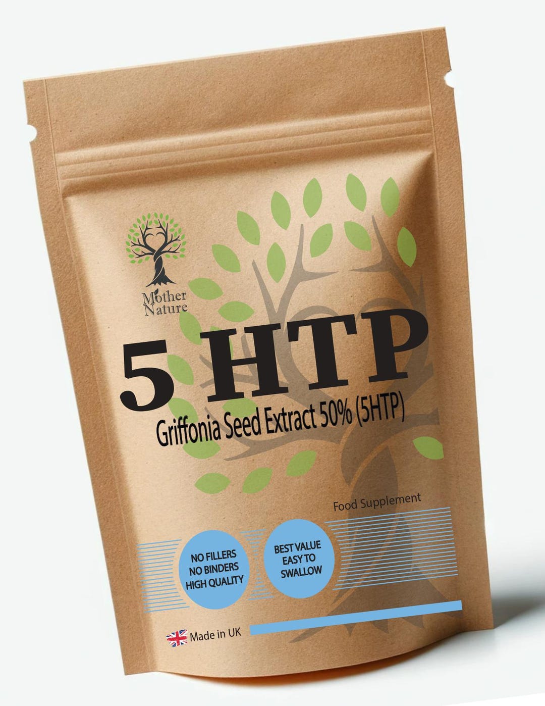 5-HTP Capsules 400mg Clean Natural Griffonia Seed Extract Genuine 5-HTP ...
