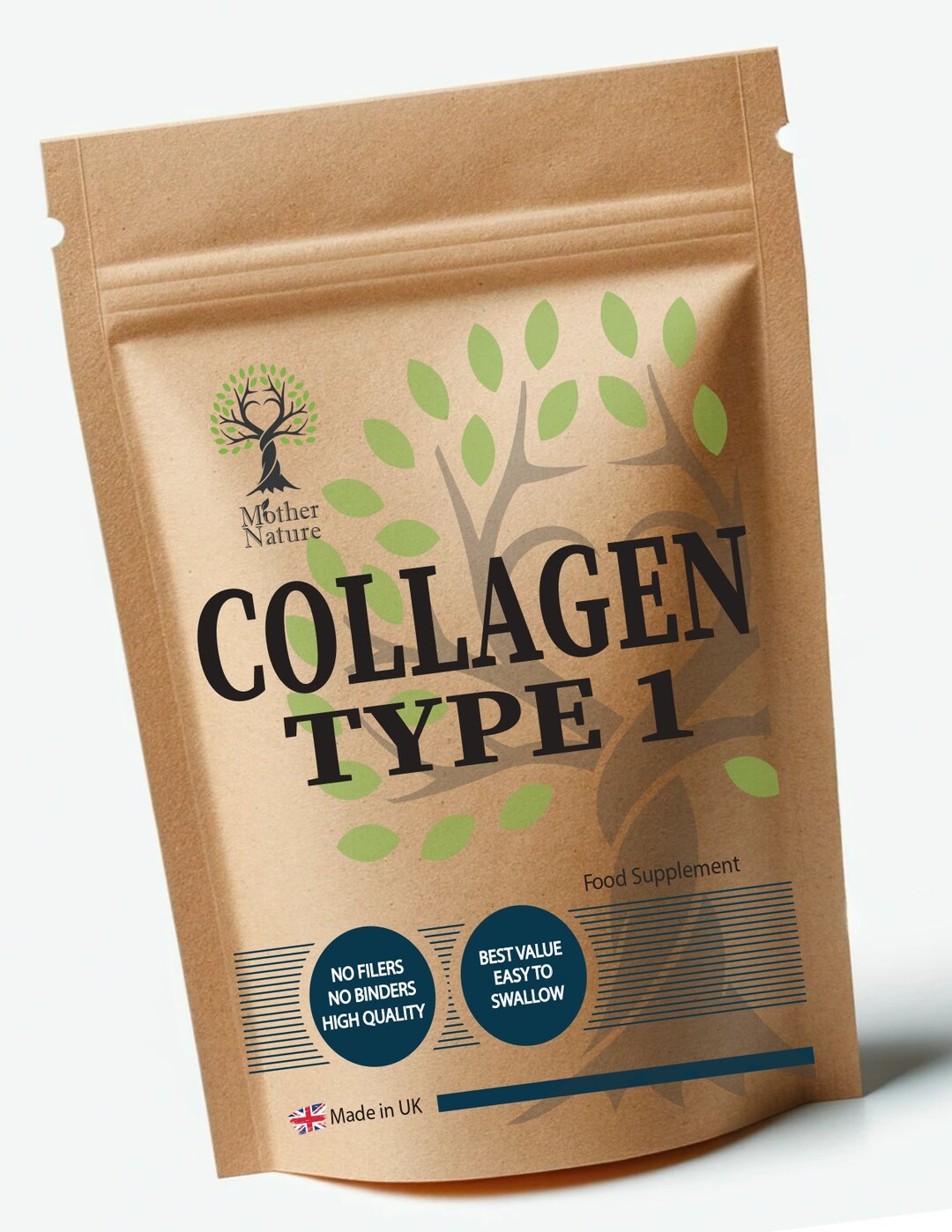 Collagen Capsules 600mg High Potency Clean Natural Collagen Type 1 Eco ...
