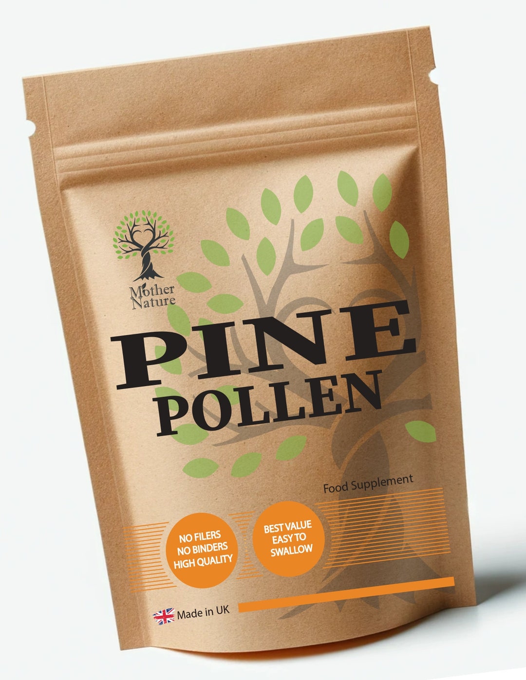 Pine Pollen Capsules 350mg High Strength Natural Supplement 99% Cracked ...