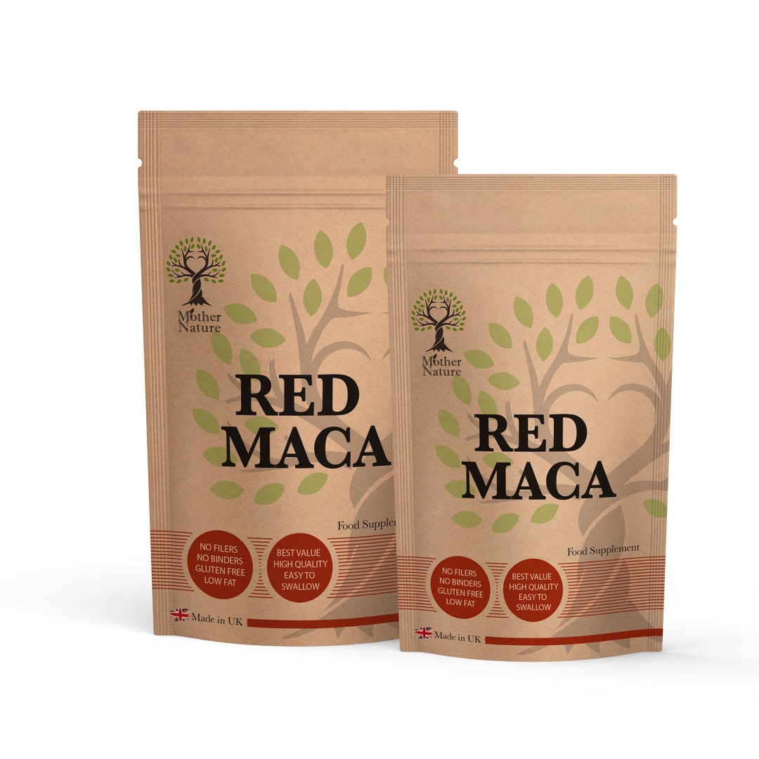 Red Maca Root 600mg Extract Vegan Capsules Gelatinized Maca Powder ...