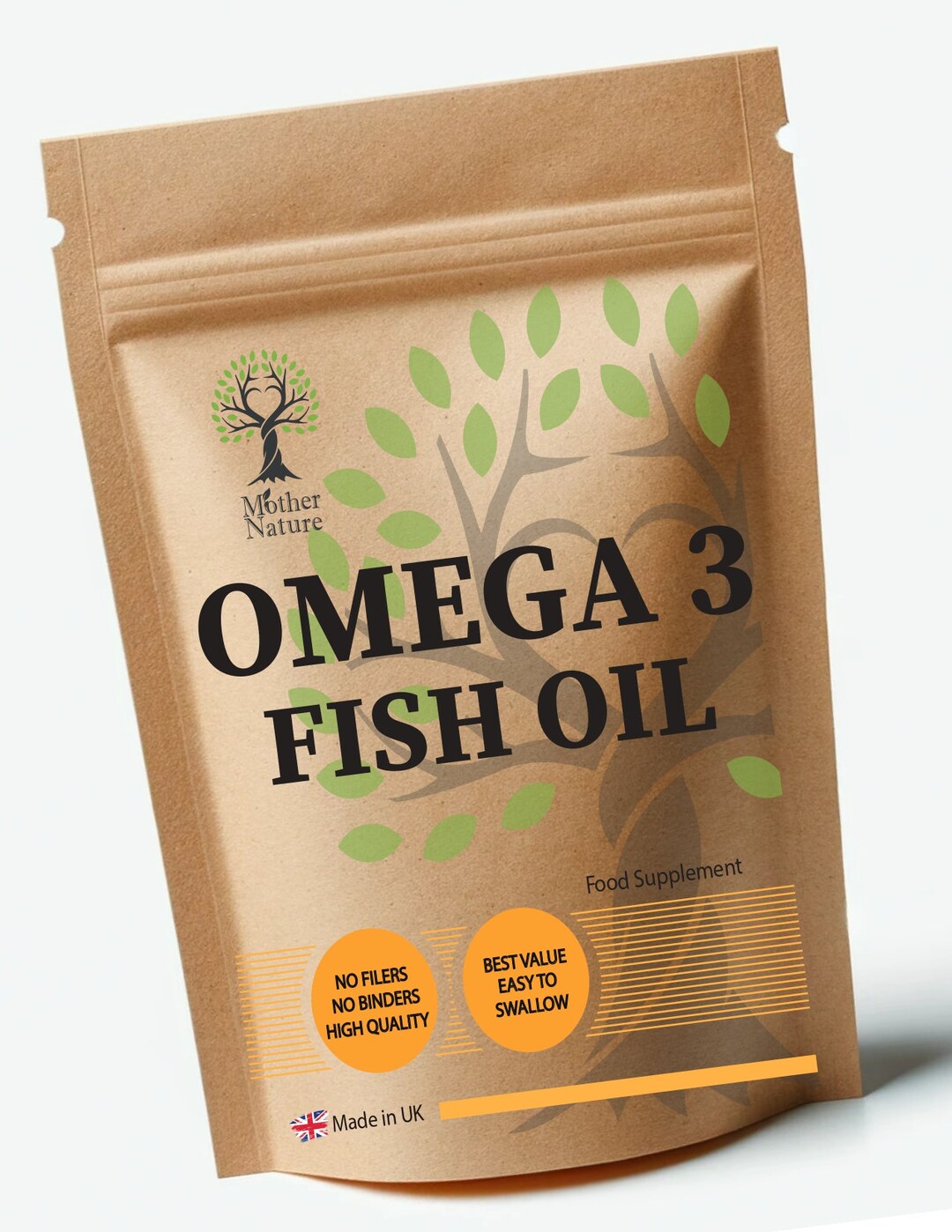 Omega 3 Fish Oil 1000mg Capsules 180mg EPA & DHA 120mg Natural Omega 3 ...